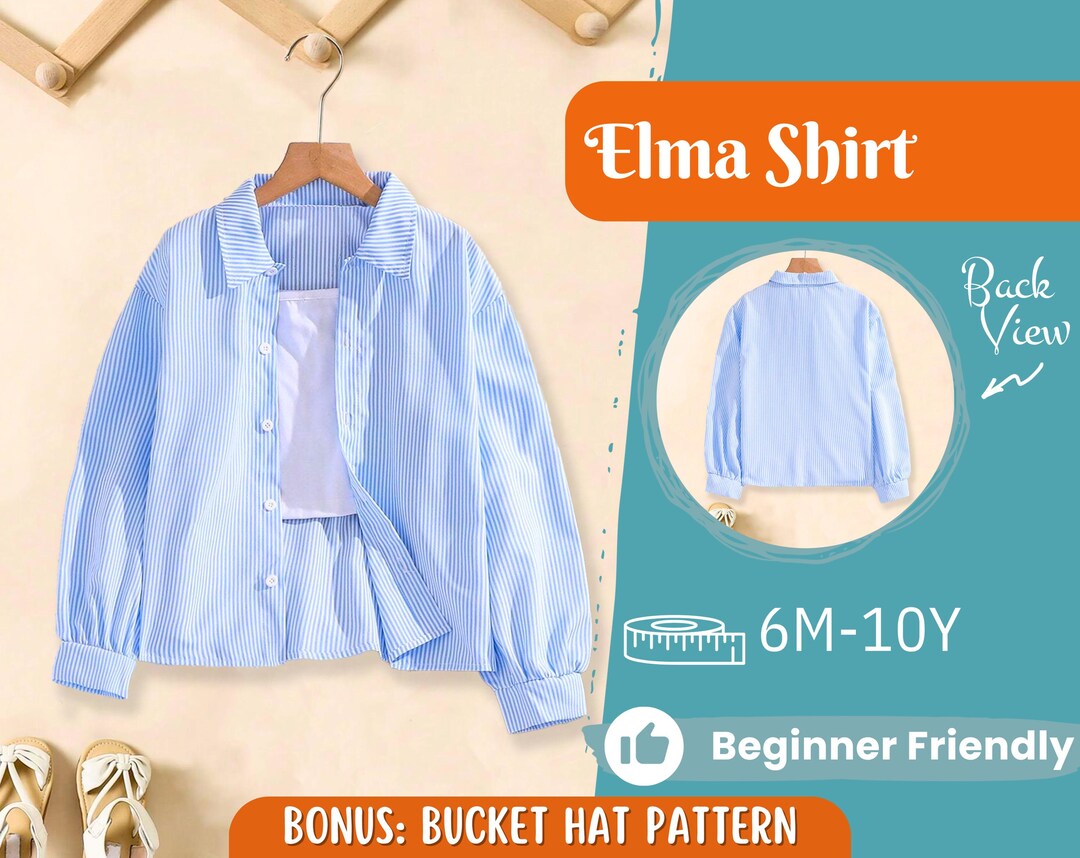 Shirt Sewing Pattern for Kids, Girl Shirt Pattern, Kids Pattern, PDF ...