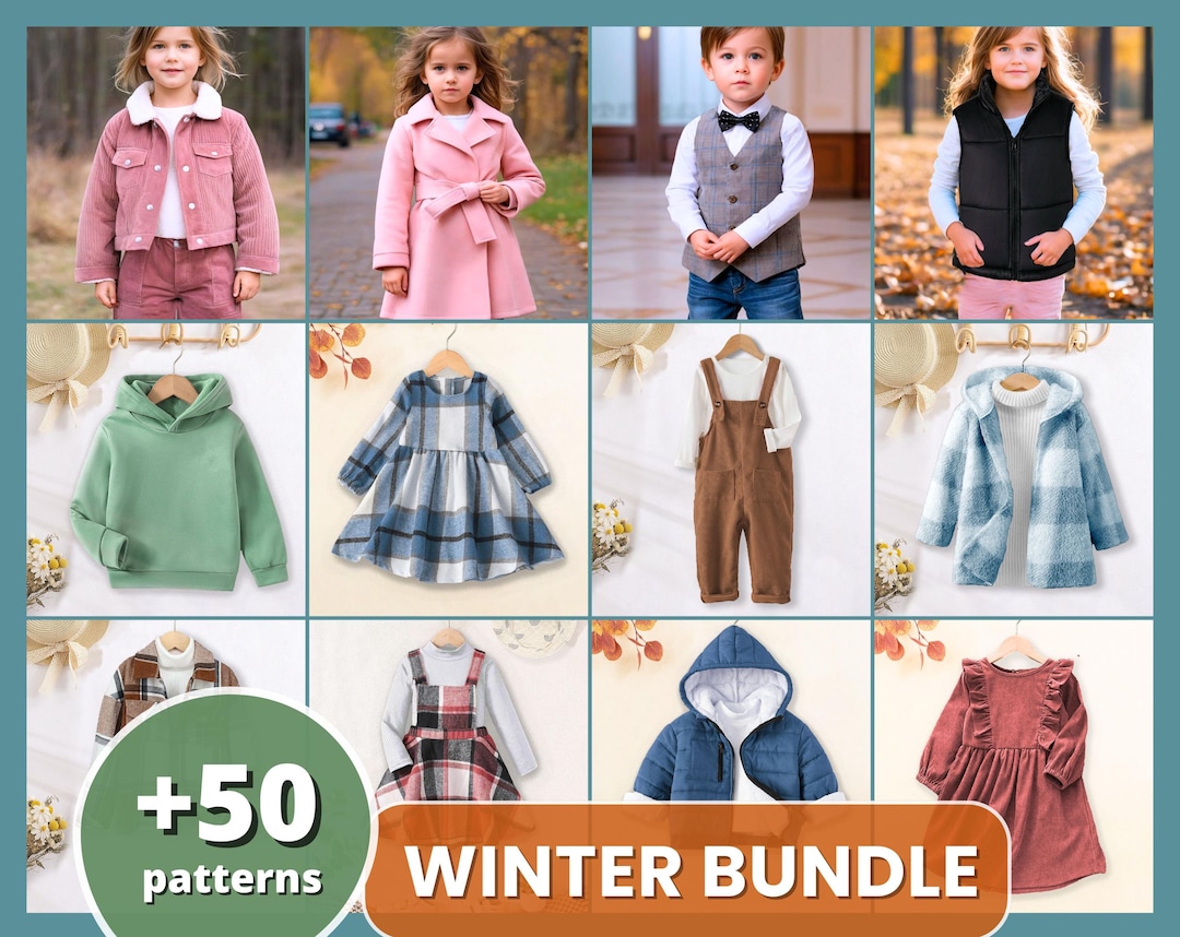 Sewing Patterns Bundle, Sewing Patterns, Kids Patterns, Winter Patterns ...