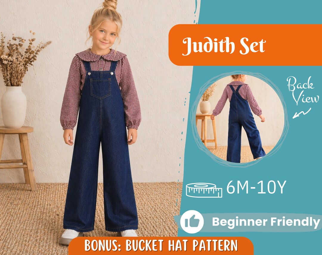 Overalls and Blouse Pattern for Kids, Top Pattern, Kids Pattern, PDF ...