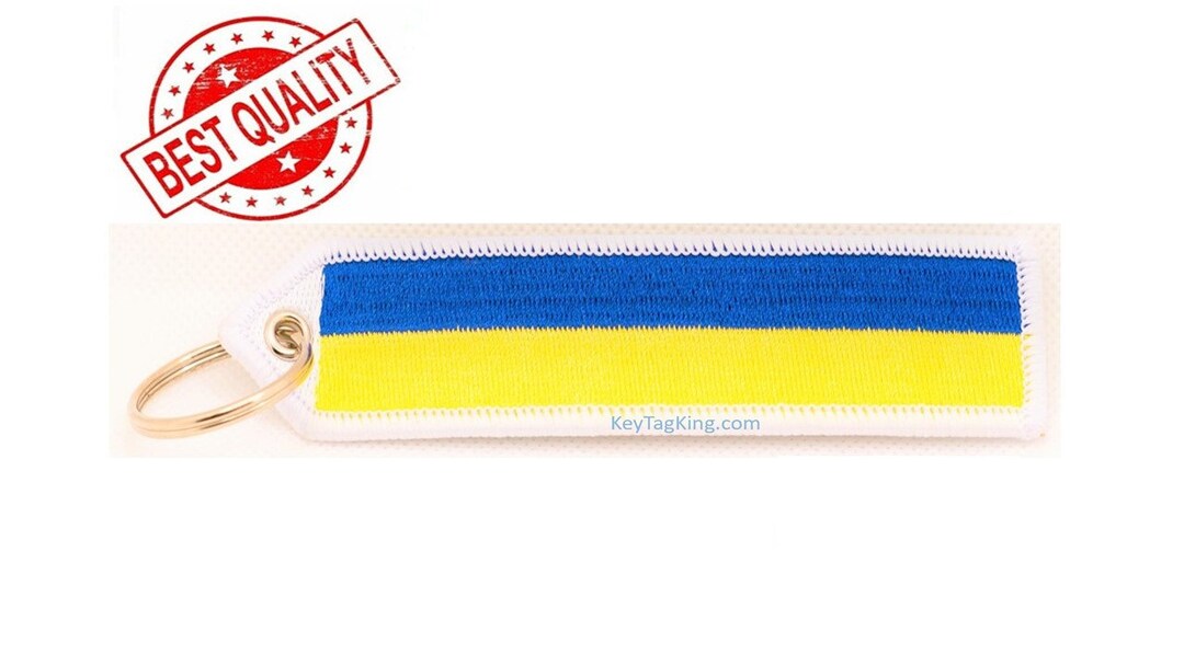 Ukraine Ukrainian Flag Embroidery Keychain Highest Quality Double Sided ...