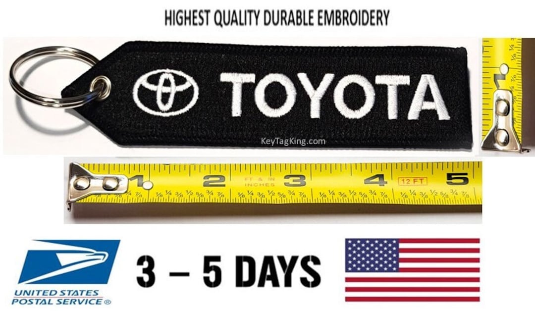 TOYOTA Camry Corolla Tacoma RAV4 Tundra 4RUNNER Embroidery Keychain Key ...