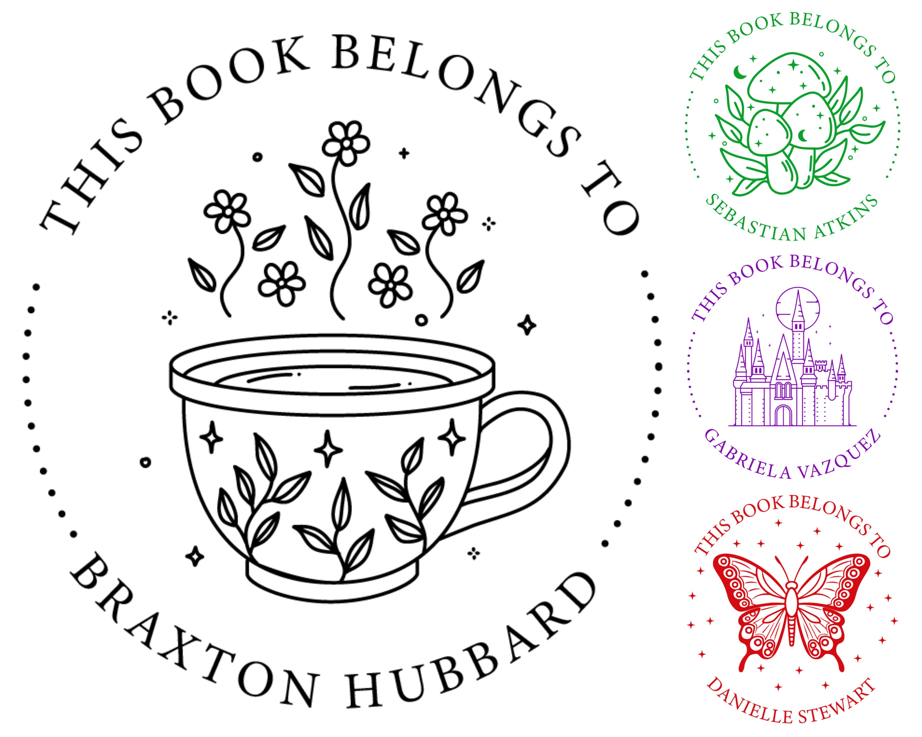 BOOK EMBOSSER STAMP | Rubber Stamp | Personalised Stamp for Book Lovers ...