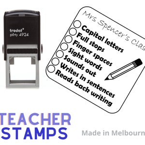 Teacher Writing Checklist Stamp, Writing Checklist Stamp, Custom ...