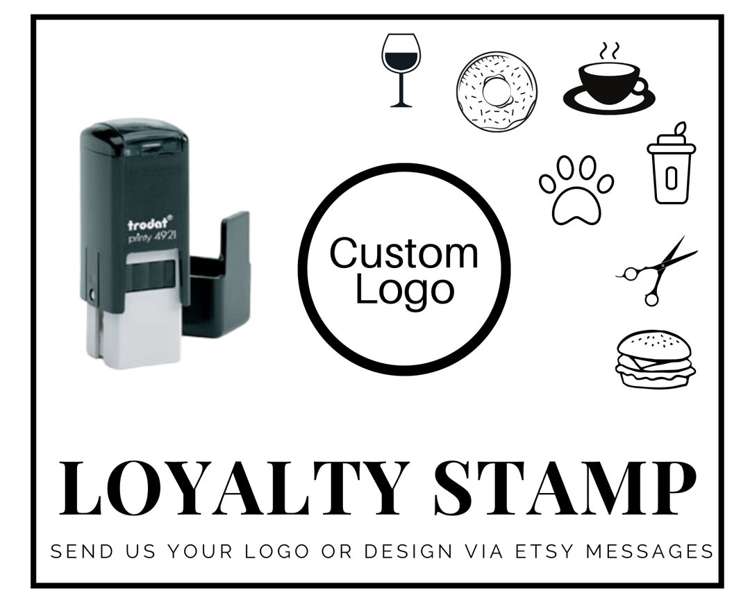 Loyalty Card Stamp, Custom Logo Stamp, Mini Logo Stamp, Coffee Card ...