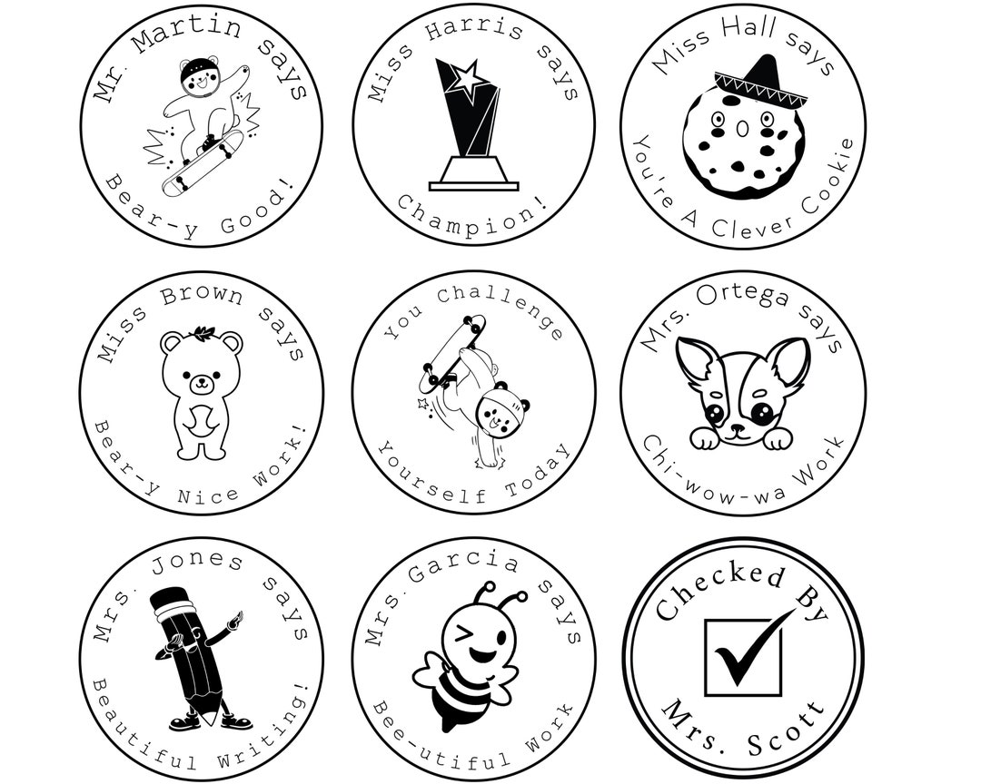 Custom MERIT Homework Grading Teacher Feedback Stamp, Personalised ...