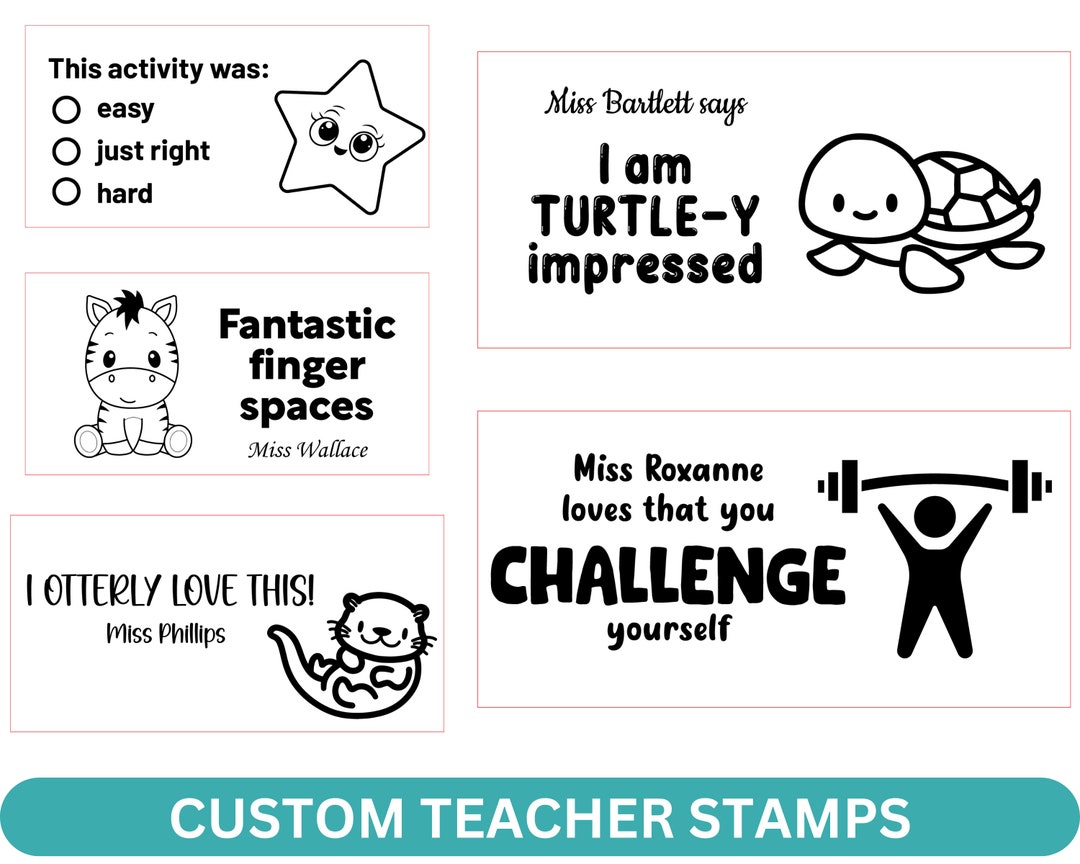 Teacher Feedback Stamp, Custom Teacher Stamp, Personalised Teacher ...