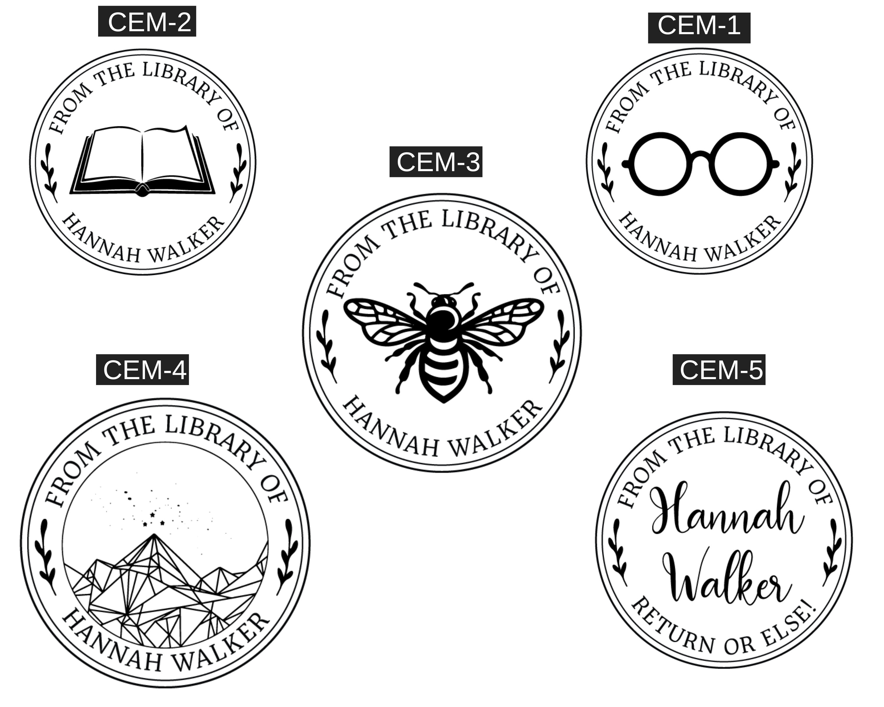 Custom Library of Stamp or Embosser, Custom Library Stamp, Personalised ...