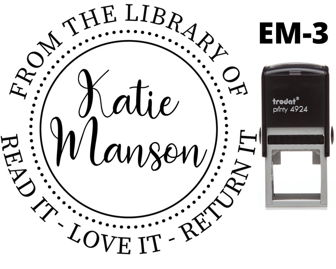 LIBRARY STAMP, LIBRARY of Stamp, Custom Library Stamp, Book Stamp, This ...