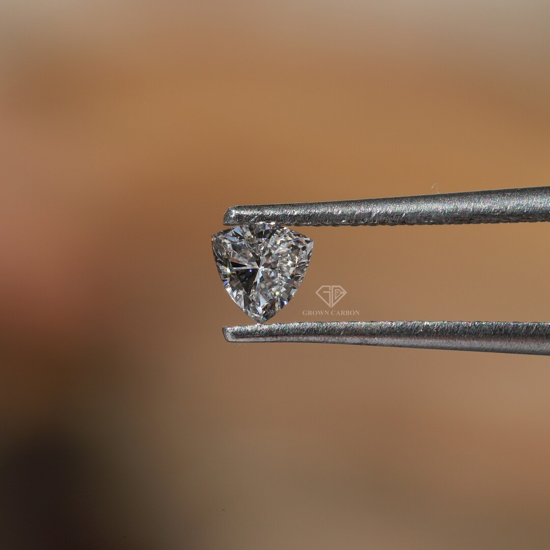 Trillion Cut Lab Grown Diamond, EF/VVS Loose Lab Diamond, 14K Yellow ...