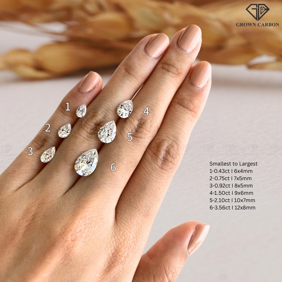 Loose Pear Lab Diamonds/ Pear Cut Lab Grown Diamond for Engagement Ring ...