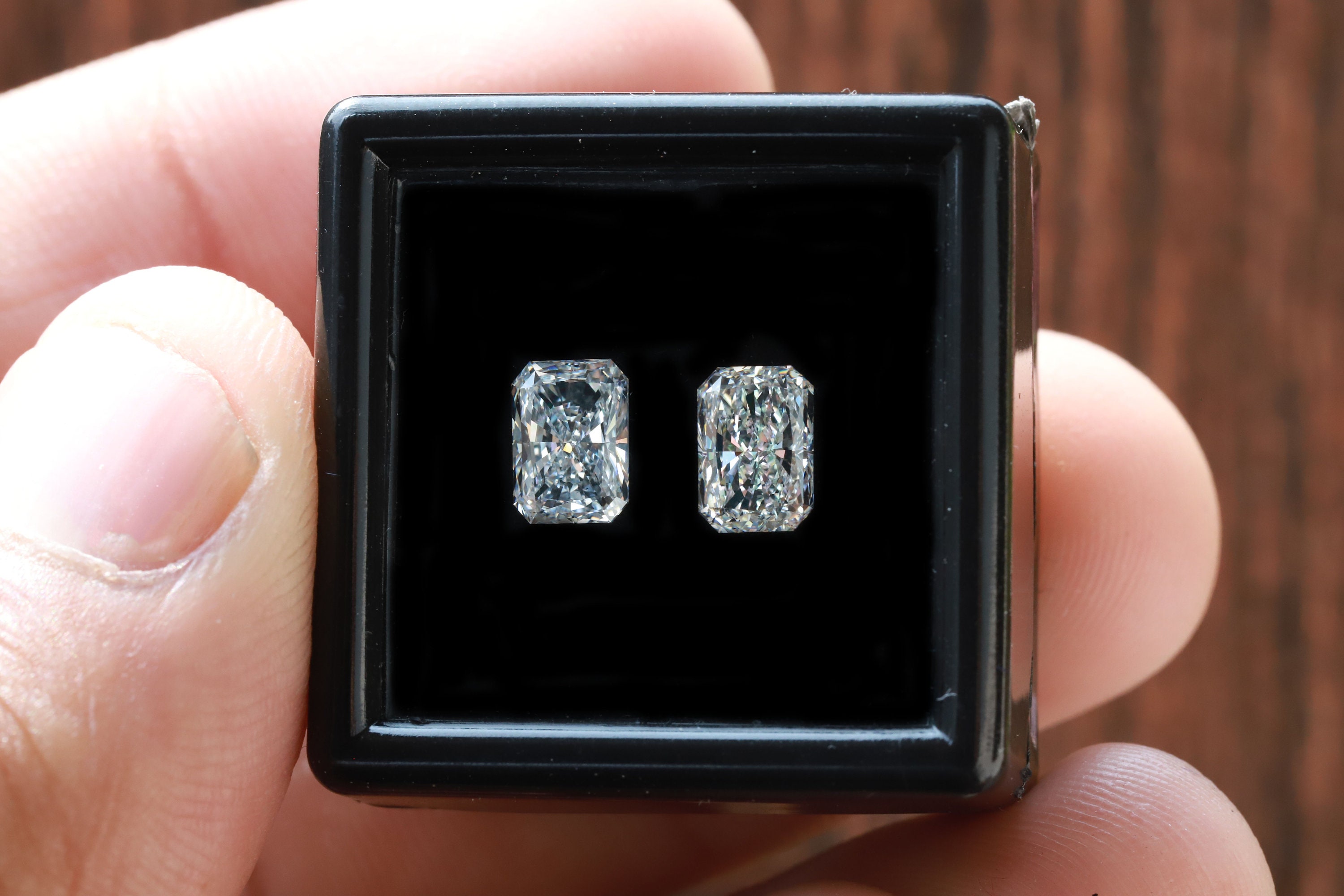 1TCW Pair of Radiant Cut Lab Grown Diamond, Lab Created Diamond Loose ...