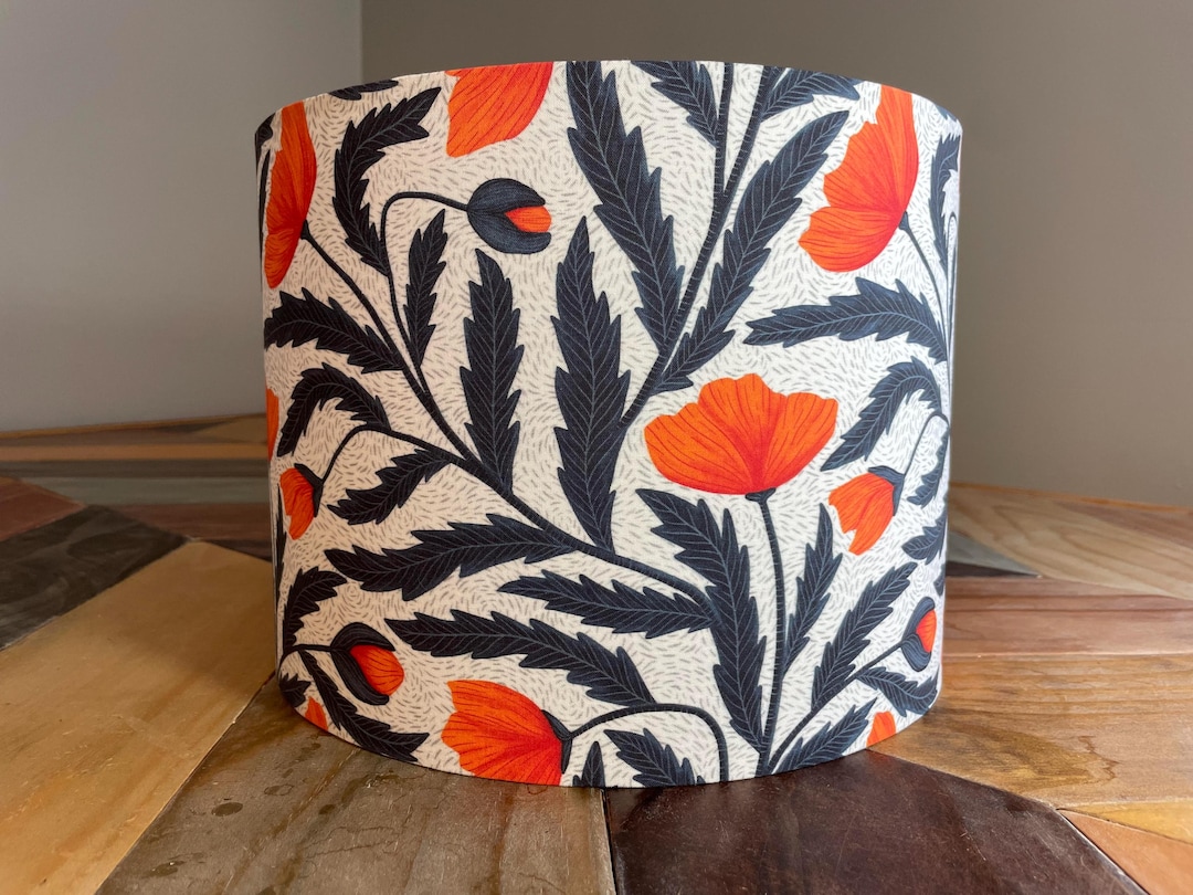 Poppy Floral Lampshade: Funky Garden Decor, Table or Pendant Shade - Etsy