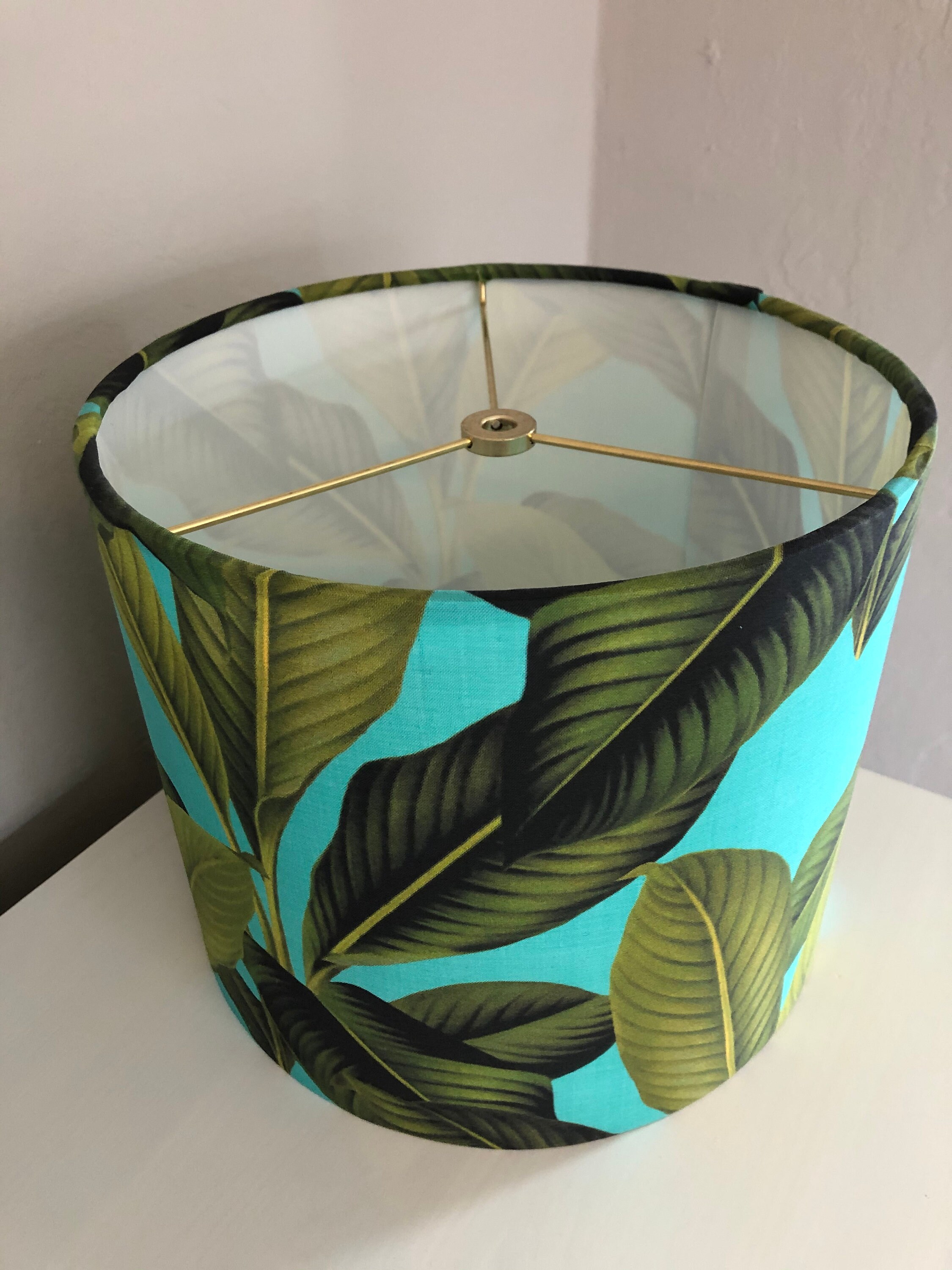 Tropical Garden Leaves Lampshade turquoise: Botanical - Etsy