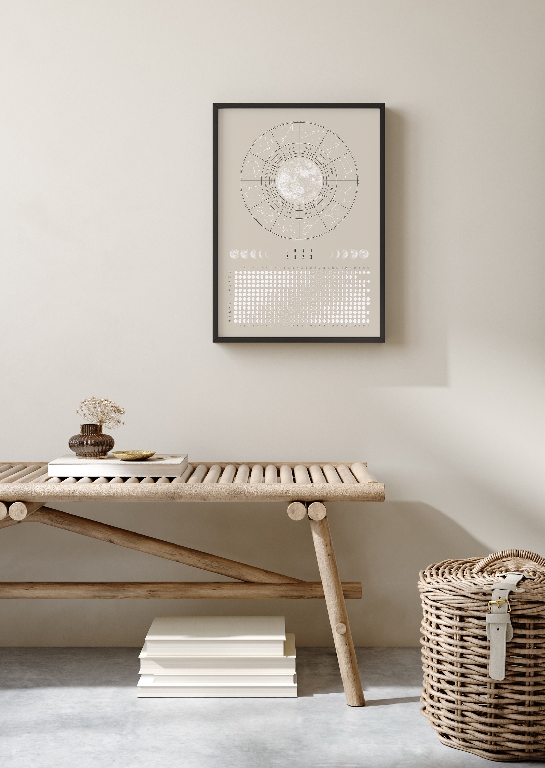 Lunar Calendar 2023 // Poster DIN A3 Moon Phases Astrology - Etsy UK