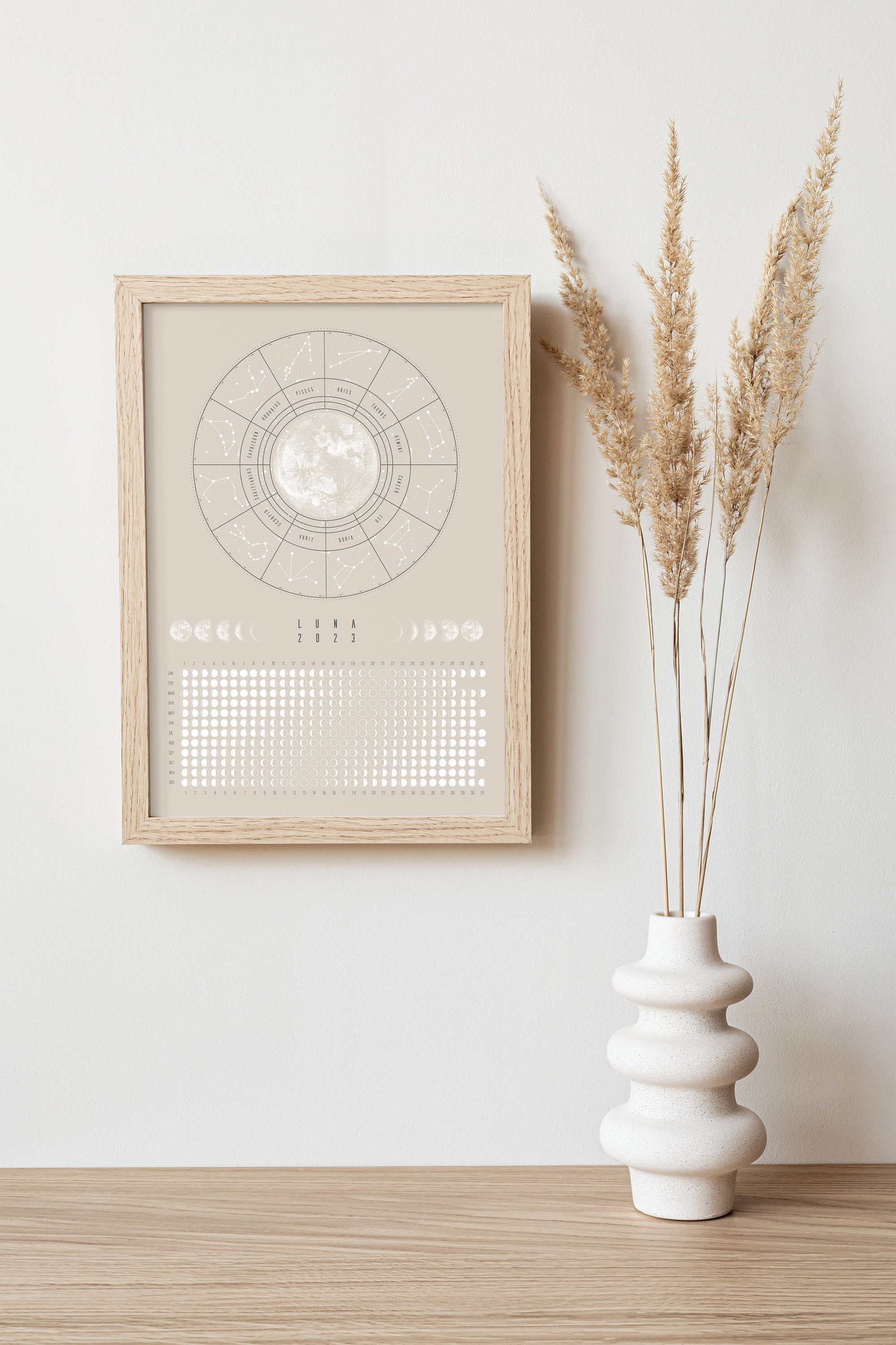 Lunar Calendar 2023 // Poster DIN A3 Moon Phases Astrology - Etsy UK