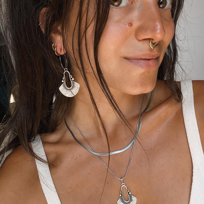 Silver Boho Necklace - Etsy