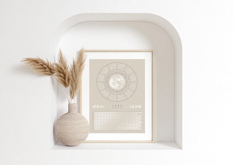 Lunar Calendar 2023 // Poster DIN A3 Moon Phases Astrology - Etsy UK