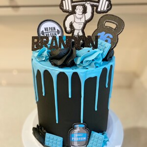 Gym Cake Topper, Weight Lifting Cake Topper, Exercise Cake Topper, Gym ...