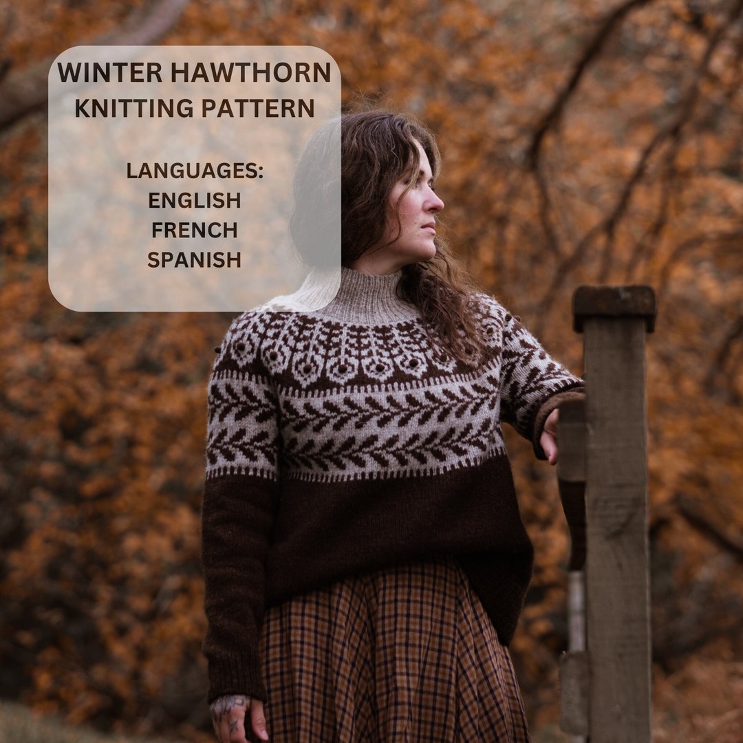 WINTER HAWTHORN Sweater Pattern, Womens Sweater Knitting Pattern, Round ...