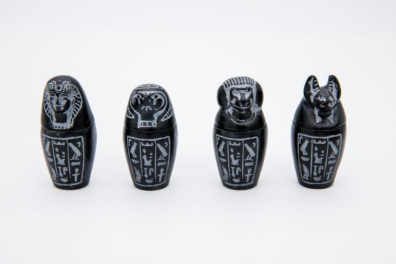 Canopic Jars Box Black Color Handmade by Me Made in Egypt - Etsy
