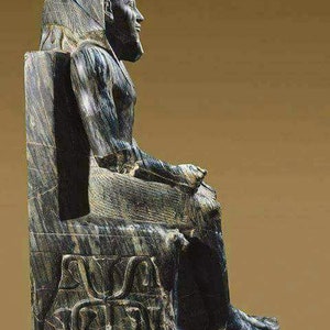 The Statue of King Khafre Sits Hand-made Stone, Golden Color - Etsy