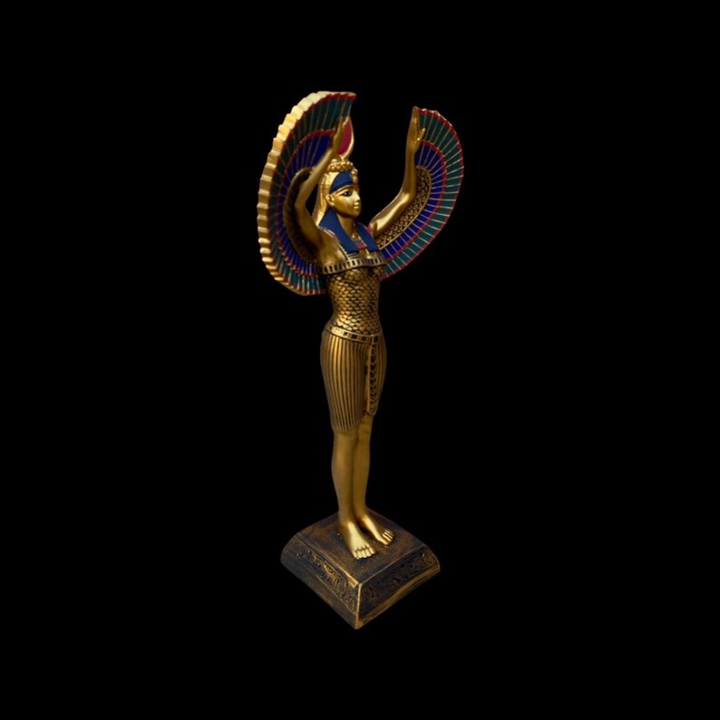 Unique Statue of Isis Winged Standing Handmade by Me Gold - Etsy