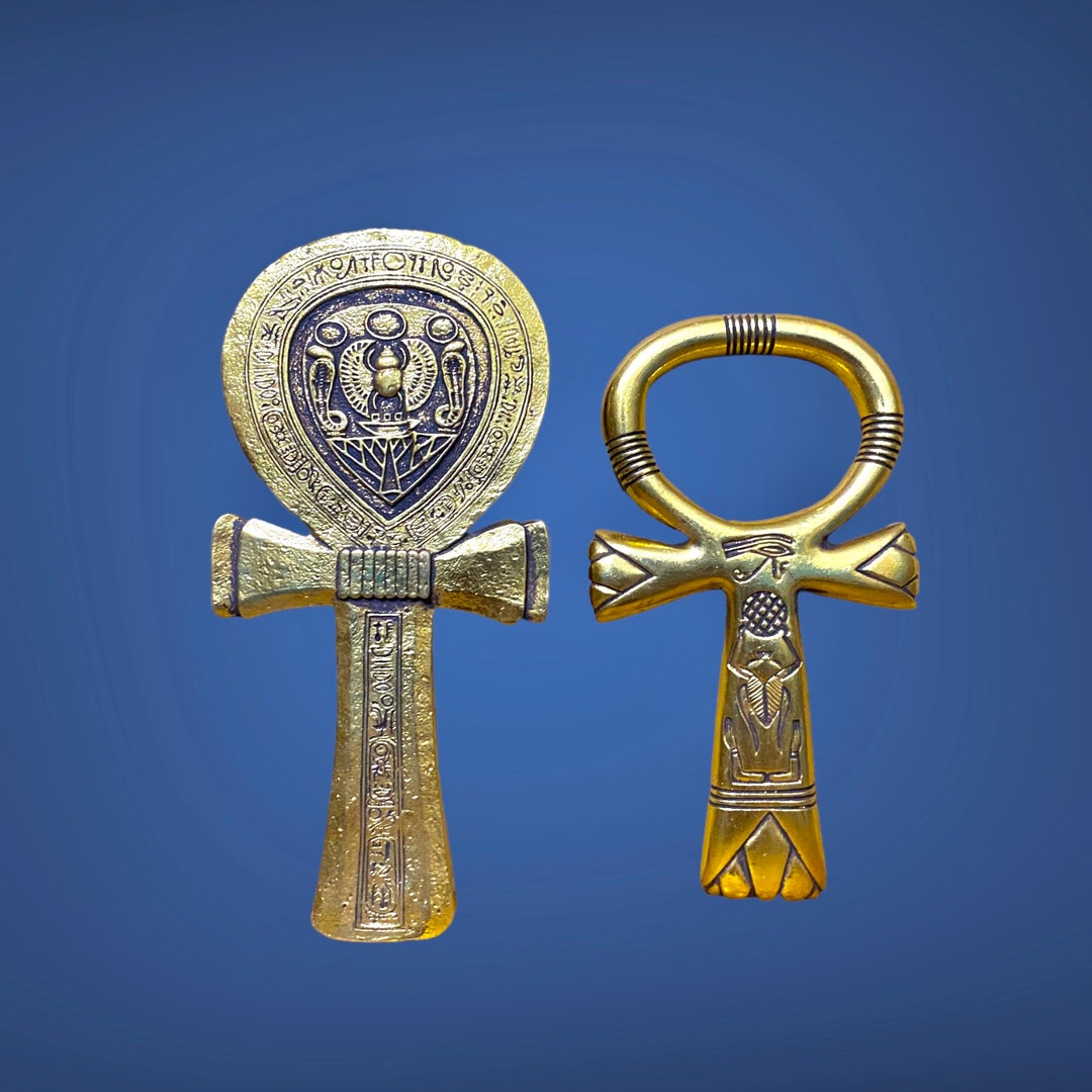 Two Very Beautiful ankh Keys of Life Handmade and Gold Leaf - Etsy