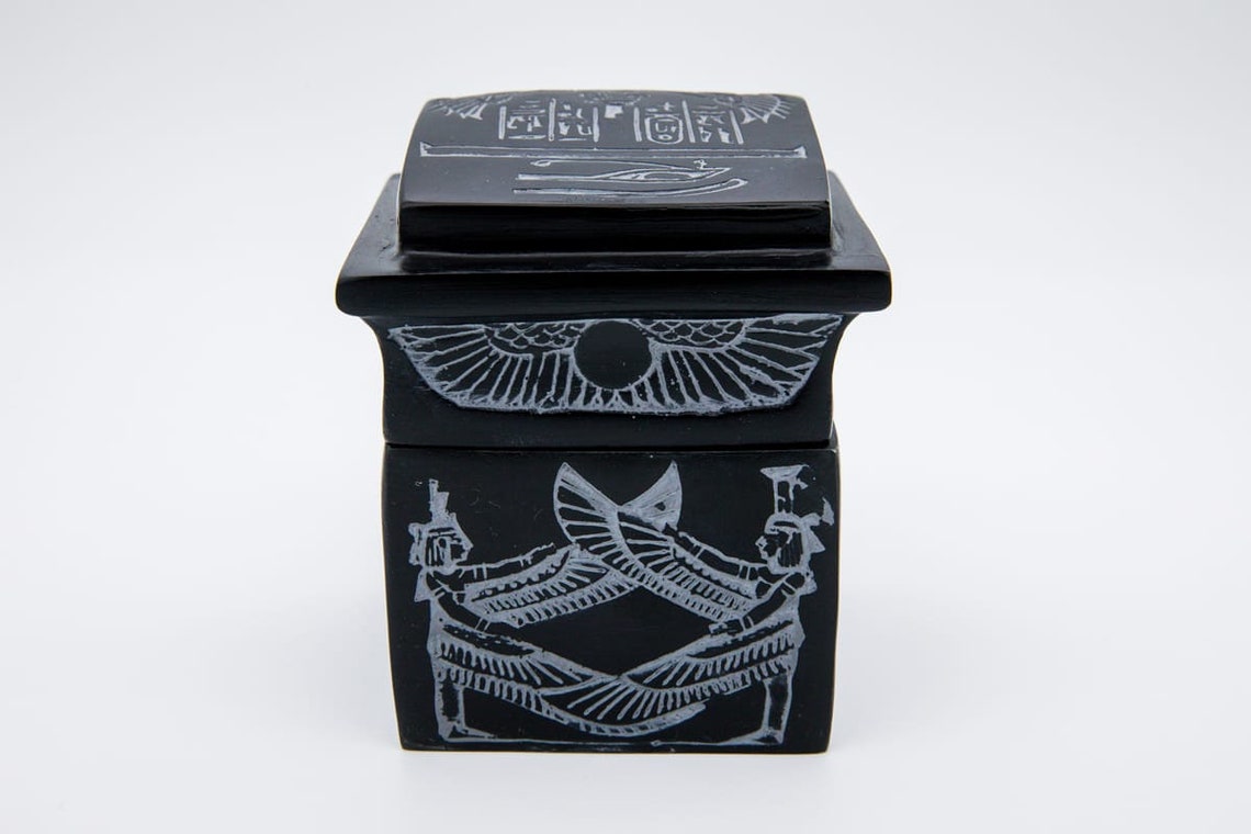 Canopic Jars Box Black Color Handmade by Me Made in Egypt | Etsy