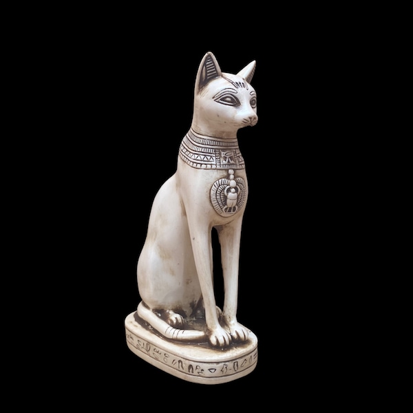 Egyptian Cat Statue Alabaster - Etsy