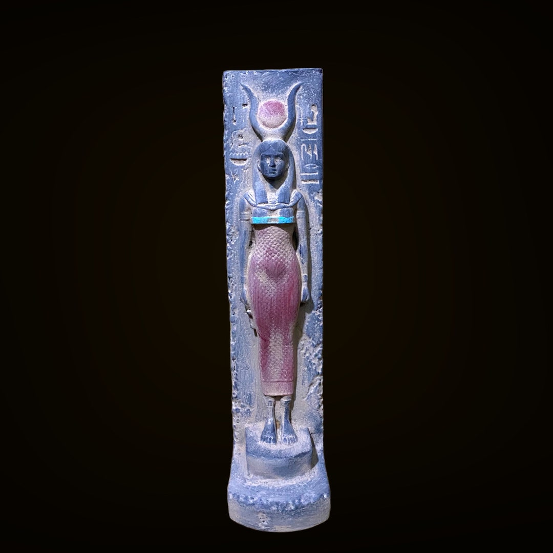 A Wonderful and Unique Hathor Statue With Distinctive Colors, an ...