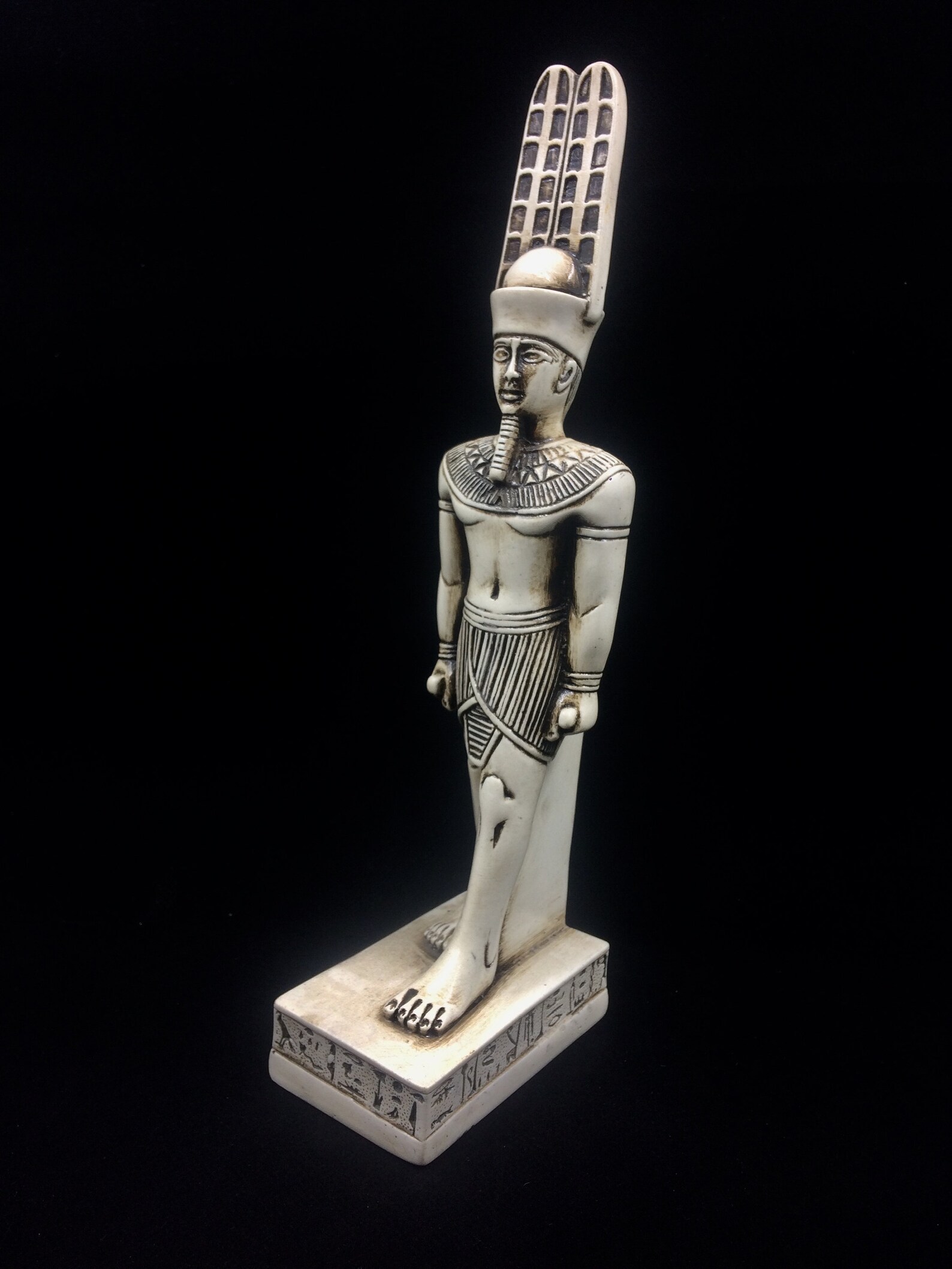 Handmade Statue of Amoun With a Feather Crown, Made in Egypt - Etsy
