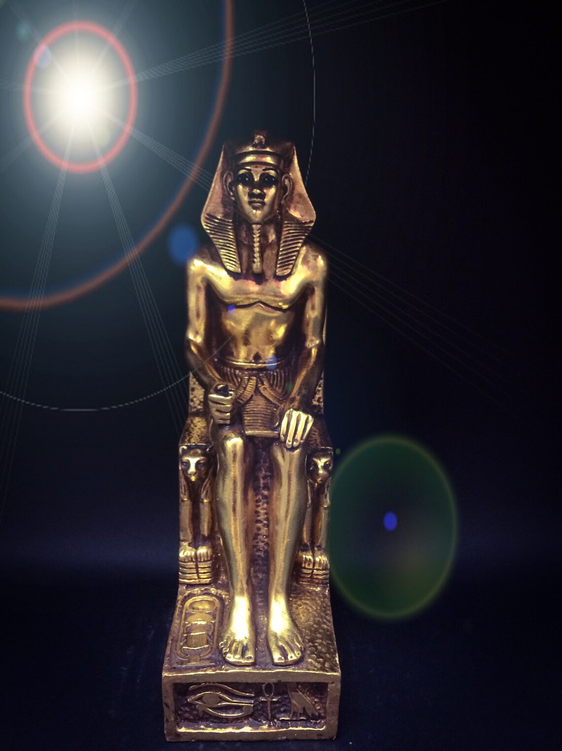 The Statue of King Khafre Sits Hand-made Stone Golden Color - Etsy