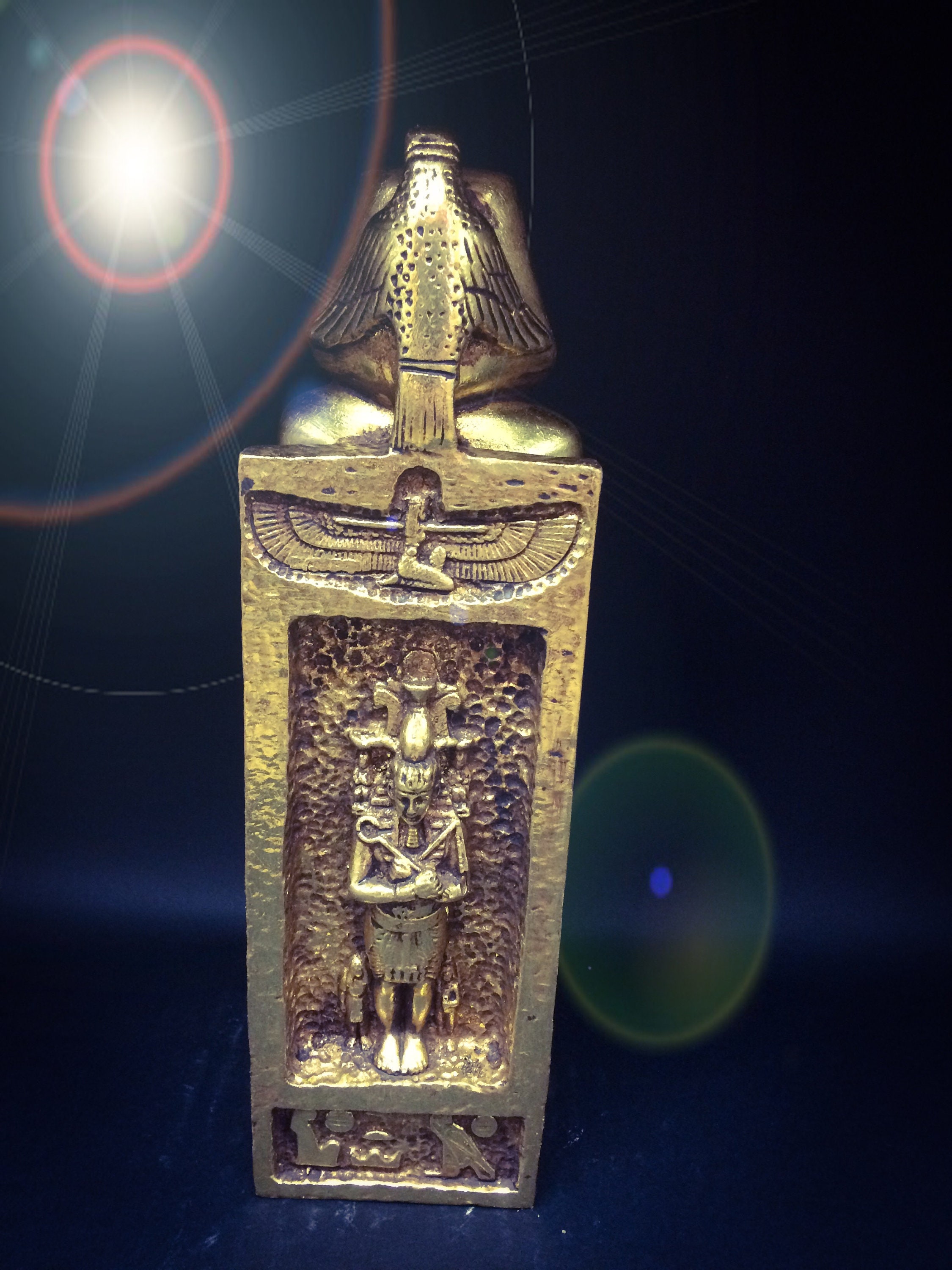 The Statue of King Khafre Sits Hand-made Stone Golden Color | Etsy