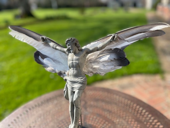 JESUS AS ICARUS Christ Winged on Pedestal | Etsy