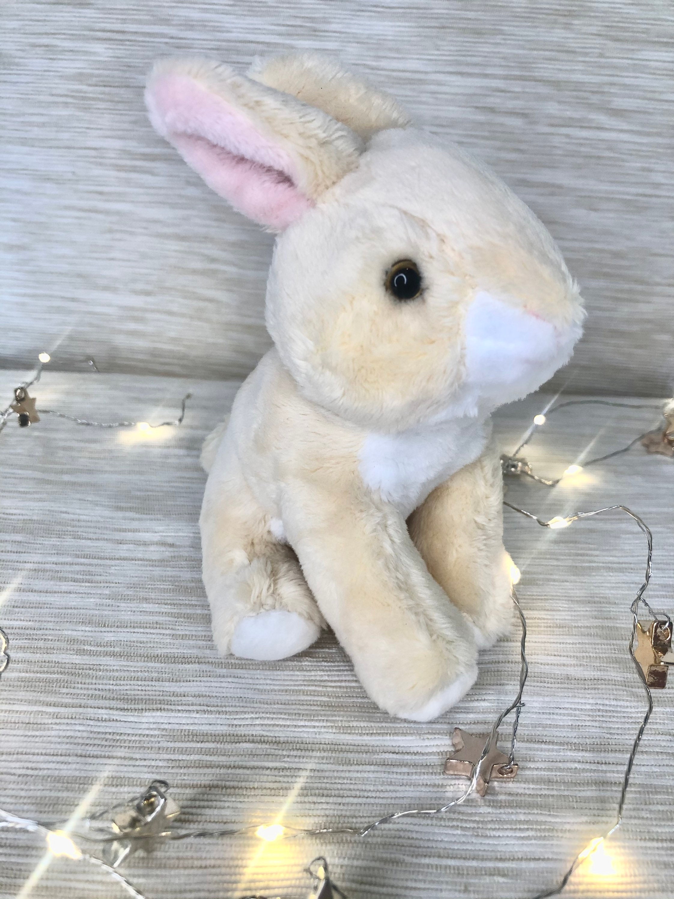 Bunny Plushie - Cream & White - Small Soft Toy - Newborn Toy - Baby ...