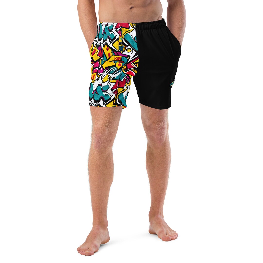 Graffitied Men's Swim Trunks - Etsy