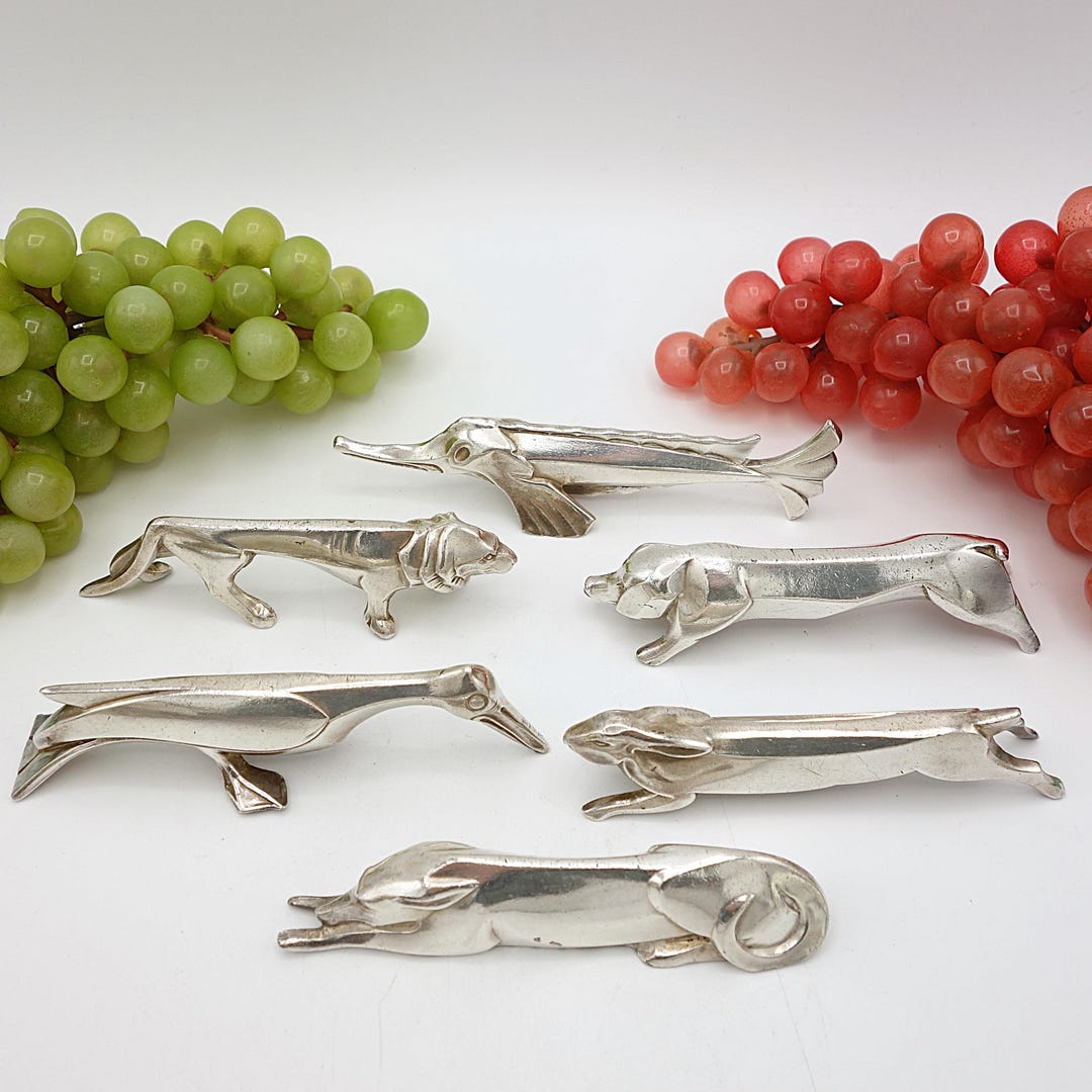 6 French Knife Rests Edouard Sandoz Gallia Christofle Normandie 1930s ...