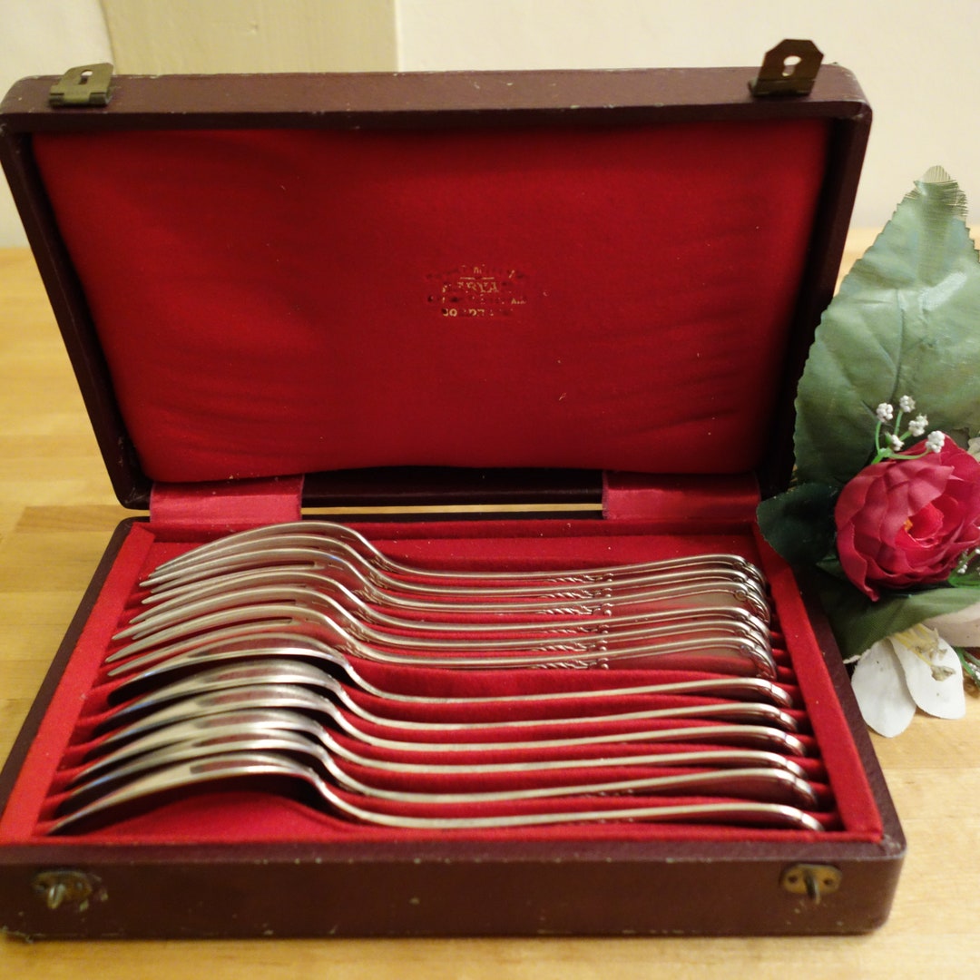 Rare GALLIA and Christofle Cutlery Set (12) - 1800s Design - 6 Silver ...