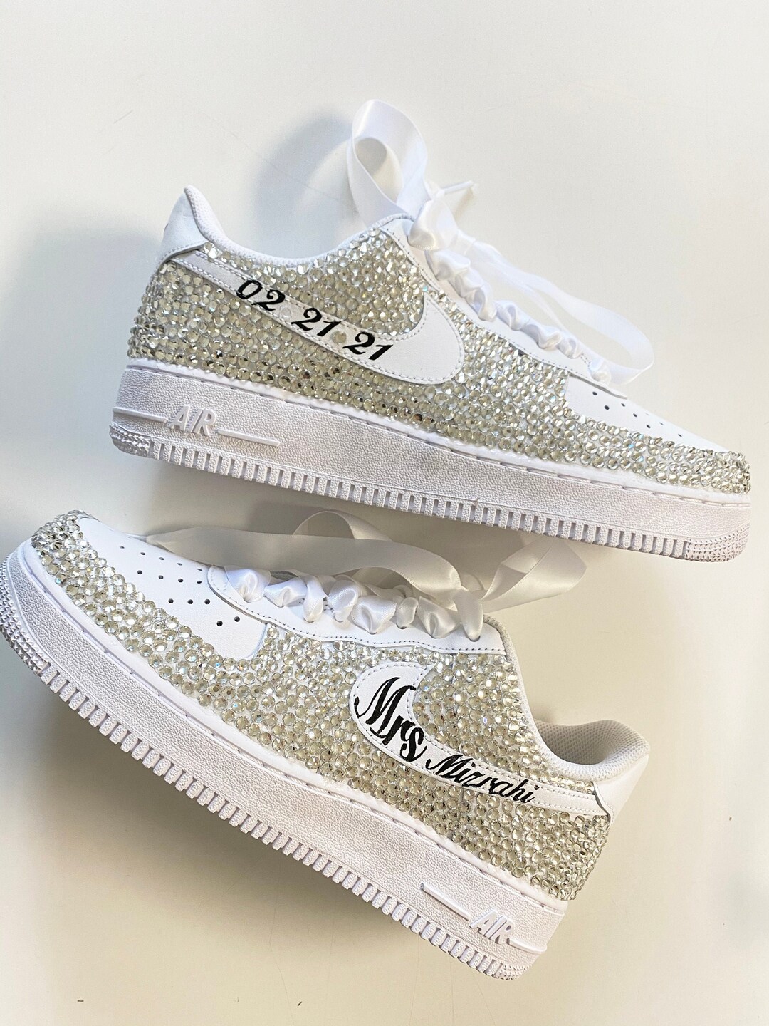 Bridal Custom Full Bedazzled Sneakers-air Force 1 - Etsy