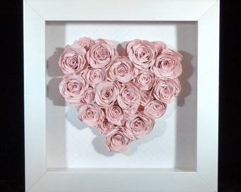 Pink Roses Shadow Box - Etsy