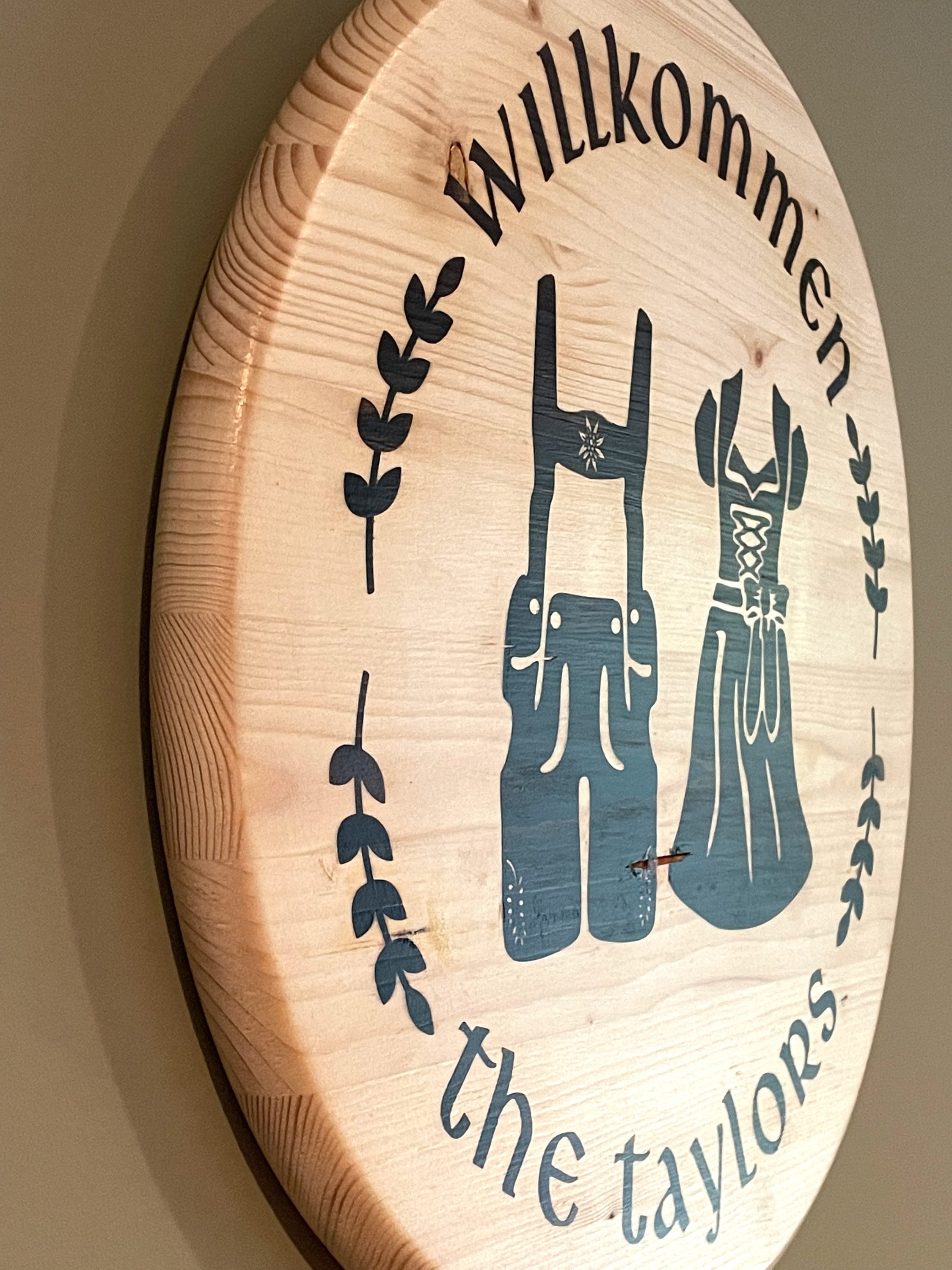 Custom Welcome Sign, Round Wood Sign, Personalized Wood Sign, Wood ...