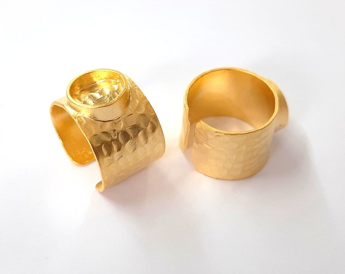 Signet Ring Setting Blank, Round Ring Bezel, Cabochon Mountings ...