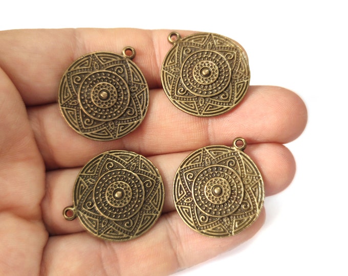 Round Dangle Charms, Boho Charms, Dangle Charm, DIY Charms, Earring ...