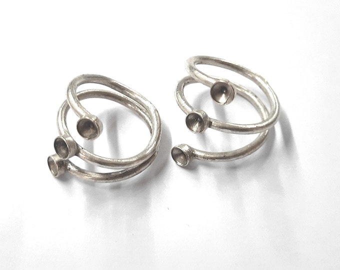 Signet Ring Setting Blank, Round Ring Bezel, Cabochon Mountings ...