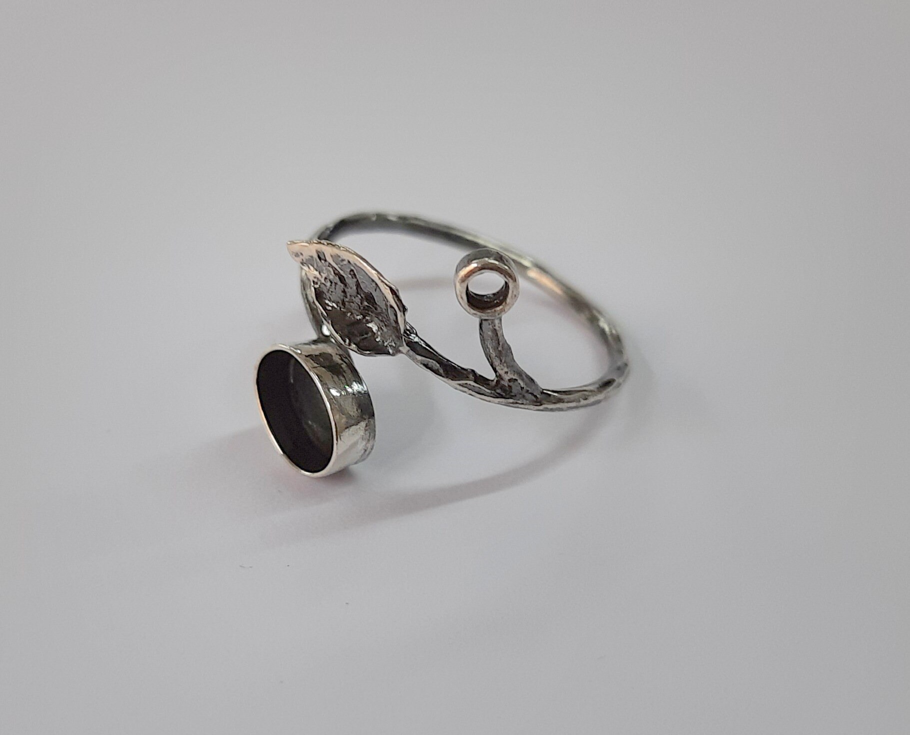 Leaf Branch Shape 925k Solid Sterling Silver Ring Blank Bezel - Etsy