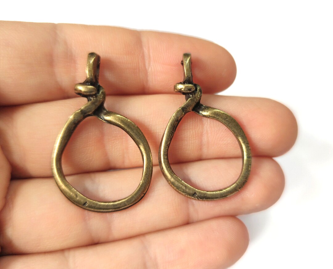 2 Noose Rope Knot Charms Antique Bronze Plated Charms 37x23mm HNF820 - Etsy