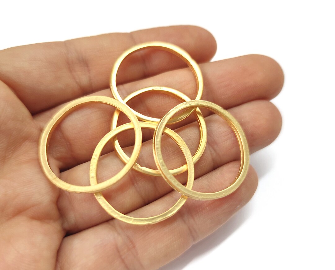 5 Circle Hoops Connector Charms Spacer Findings Gold Plated Hoops 29mm ...