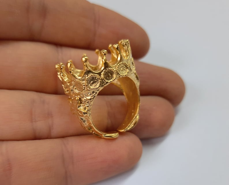 Signet Ring Setting Blank, Round Ring Bezel, Cabochon Mountings ...