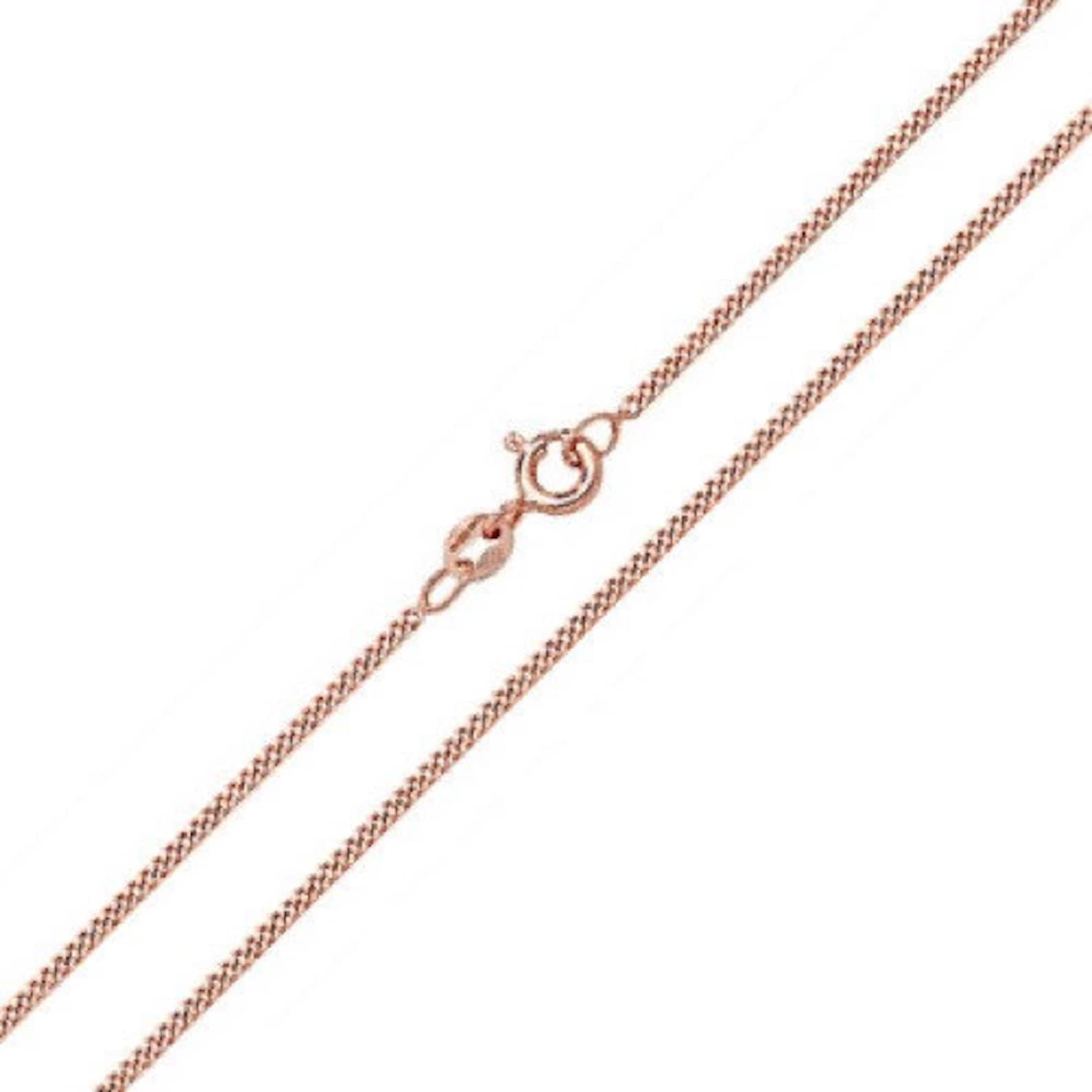 Rose Gold Close Curb Chain, 9ct Hallmarked Superb Quality Strong Curb ...
