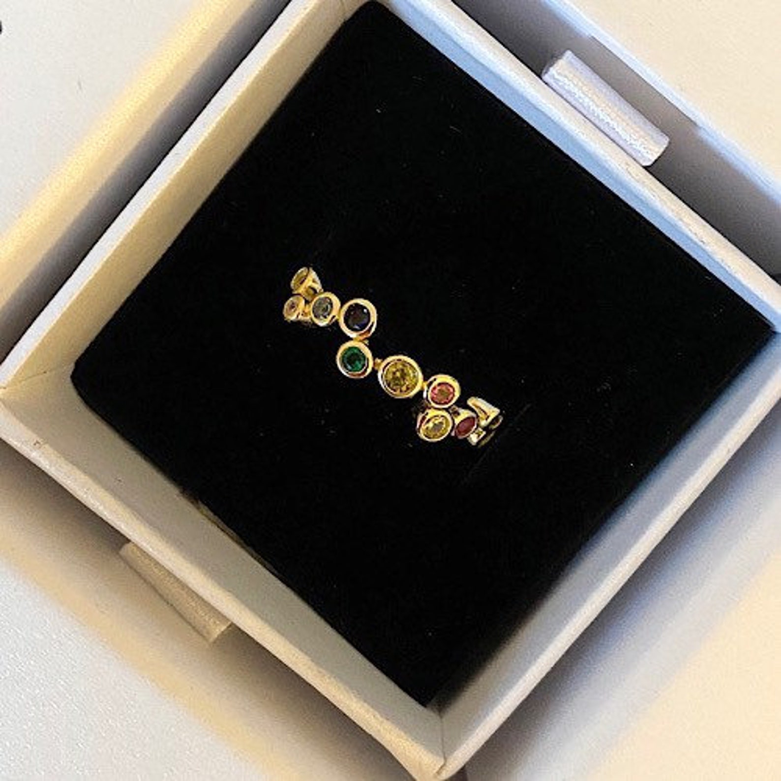 18ct Gold Rainbow Stacking Ring Stackable Ring Gold Rings on | Etsy